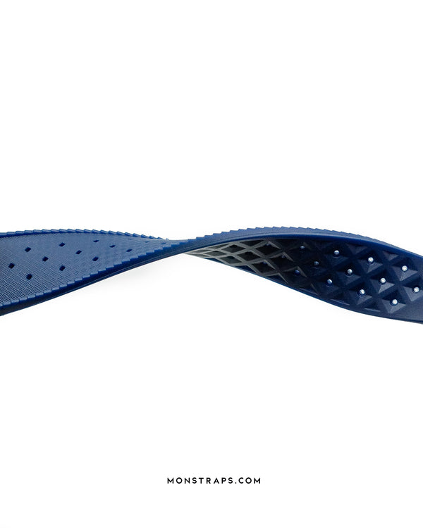 VULCANISED RUBBER - "TROPICAL" VINTAGE STYLE STRAP (NAVY BLUE) - Monstraps